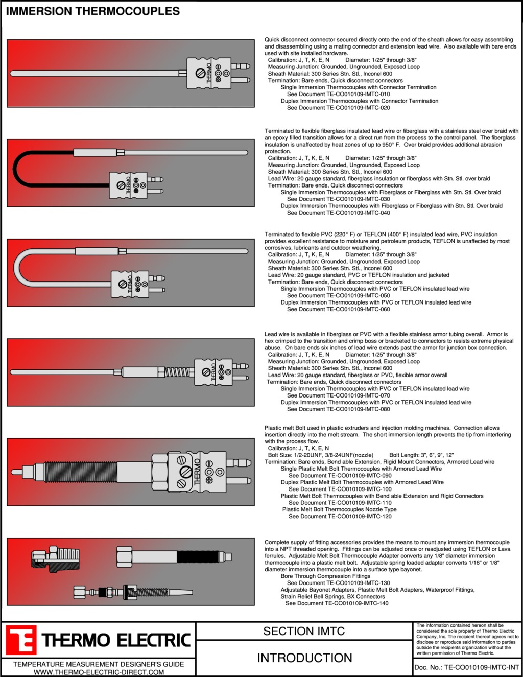 Immersion Thermocouple - Thermo Electric Company, Inc.
