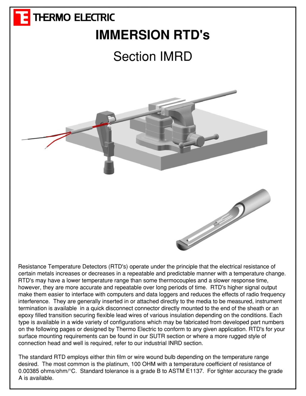 Immersion RTD - Thermo Electric Company, Inc.
